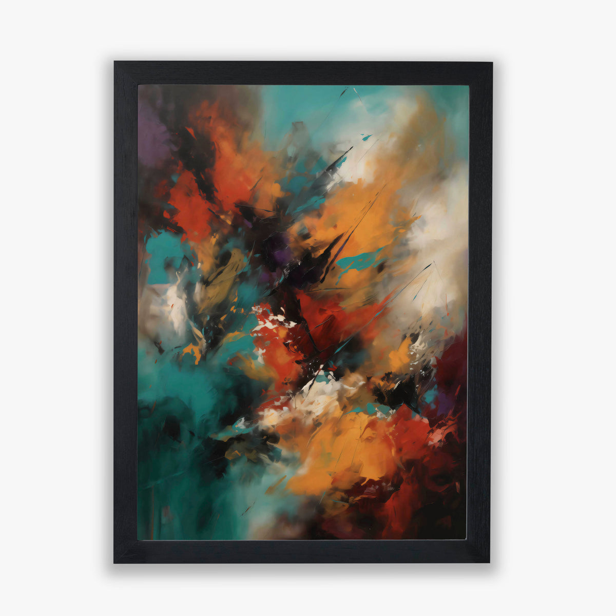 Blue Tension – Abstract composition in vivid blues and blacks, with bo ...