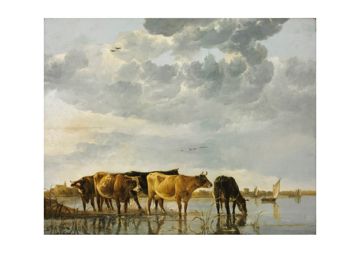 Aelbert Cuyp - Cows In A River — Spiffing Prints