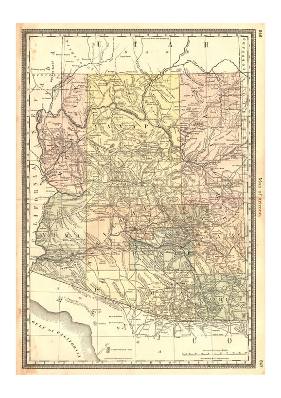Arizona Map 1883 — Spiffing Prints