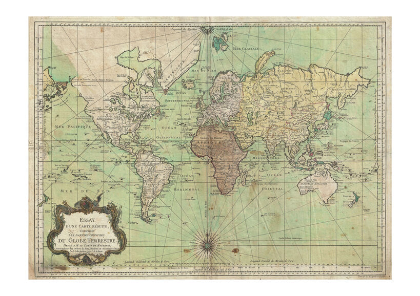 Bellin Nautical Chart Map of the World Geographicus World Bellin 1778 ...