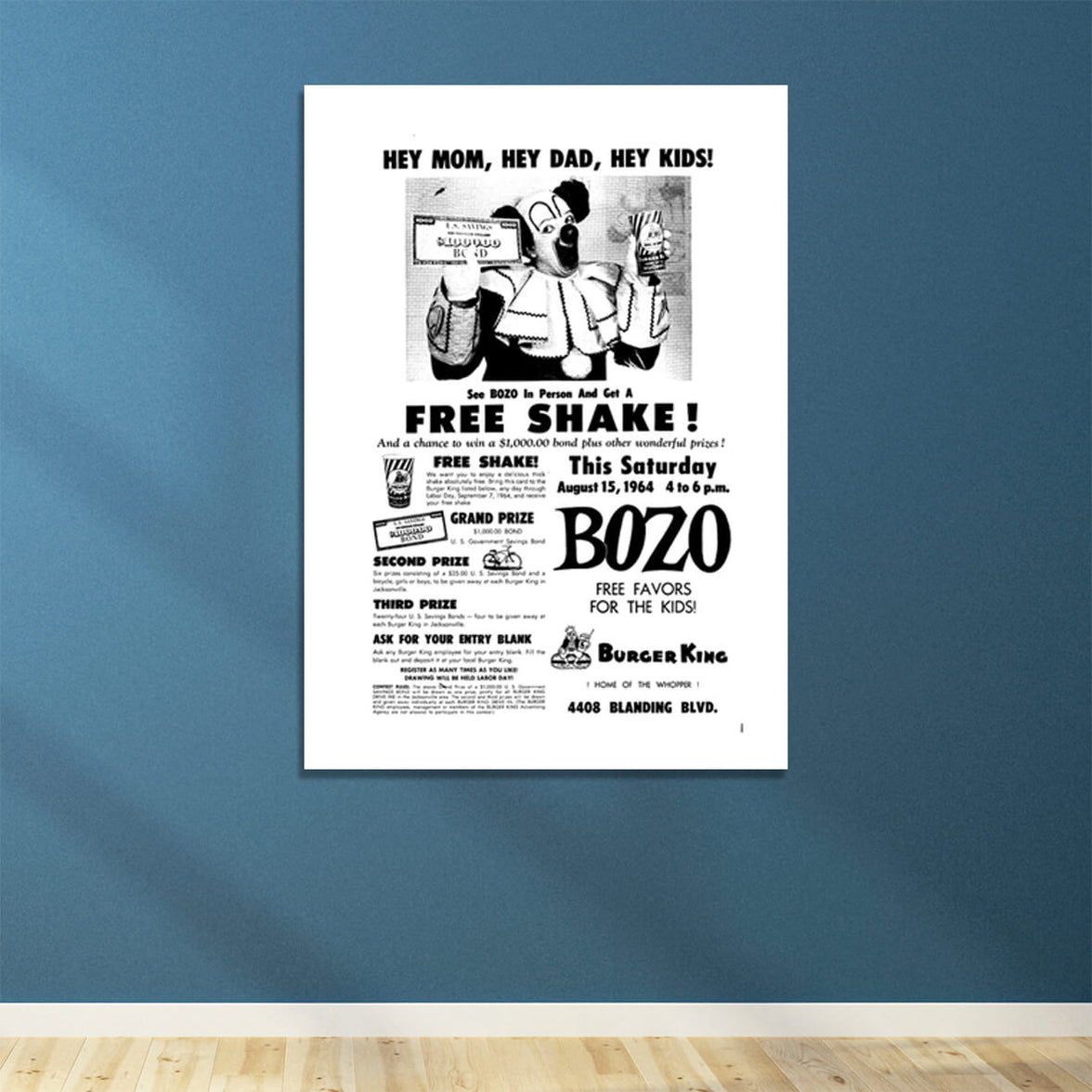 Bozo Burger King Poster — Spiffing Prints