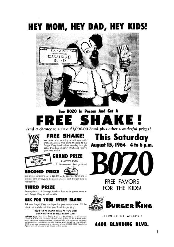 Bozo Burger King Poster — Spiffing Prints