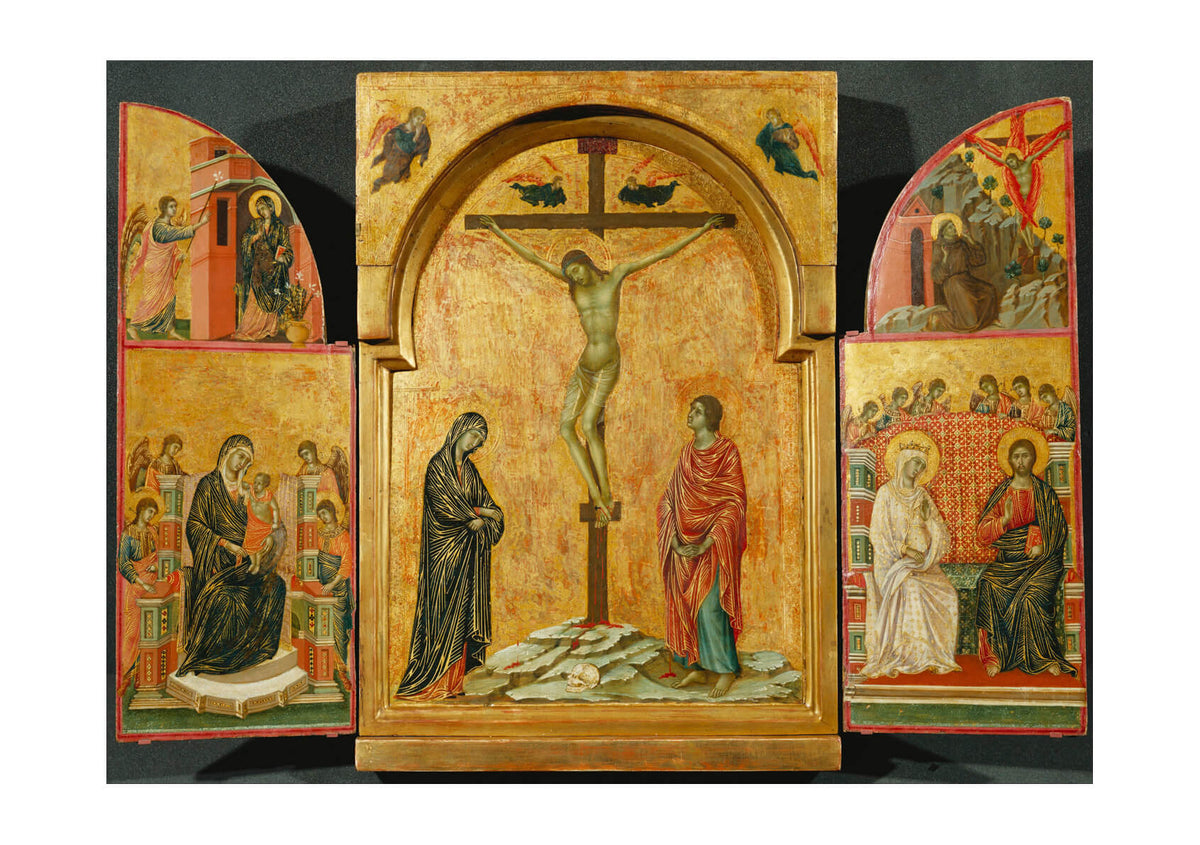 Duccio di Buoninsegna - Triptych Crucifixion — Spiffing Prints