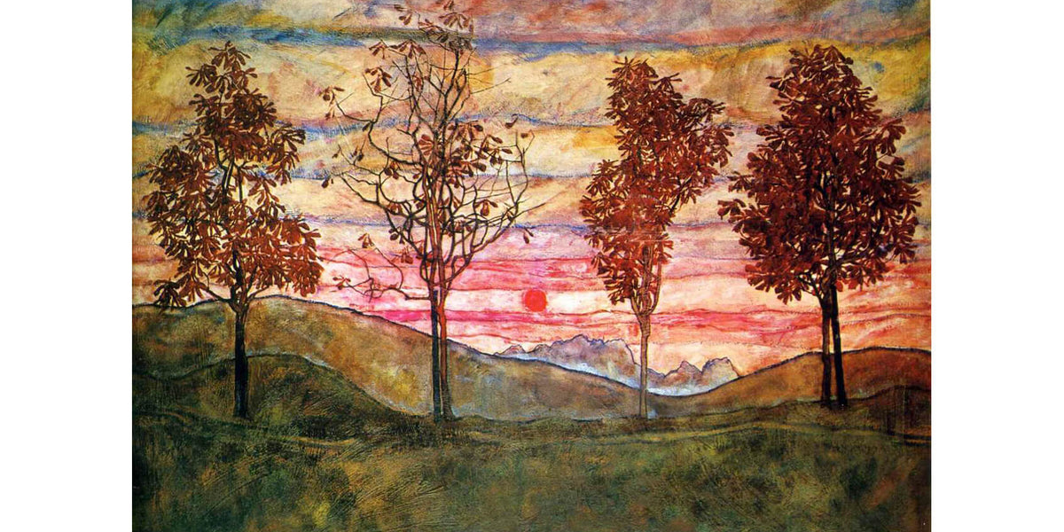 egon schiele four trees