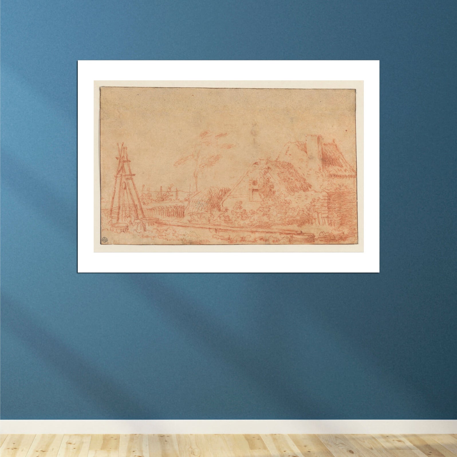 Jean Antoine Watteau - Landscape with a Cottage and Well — Spiffing Prints