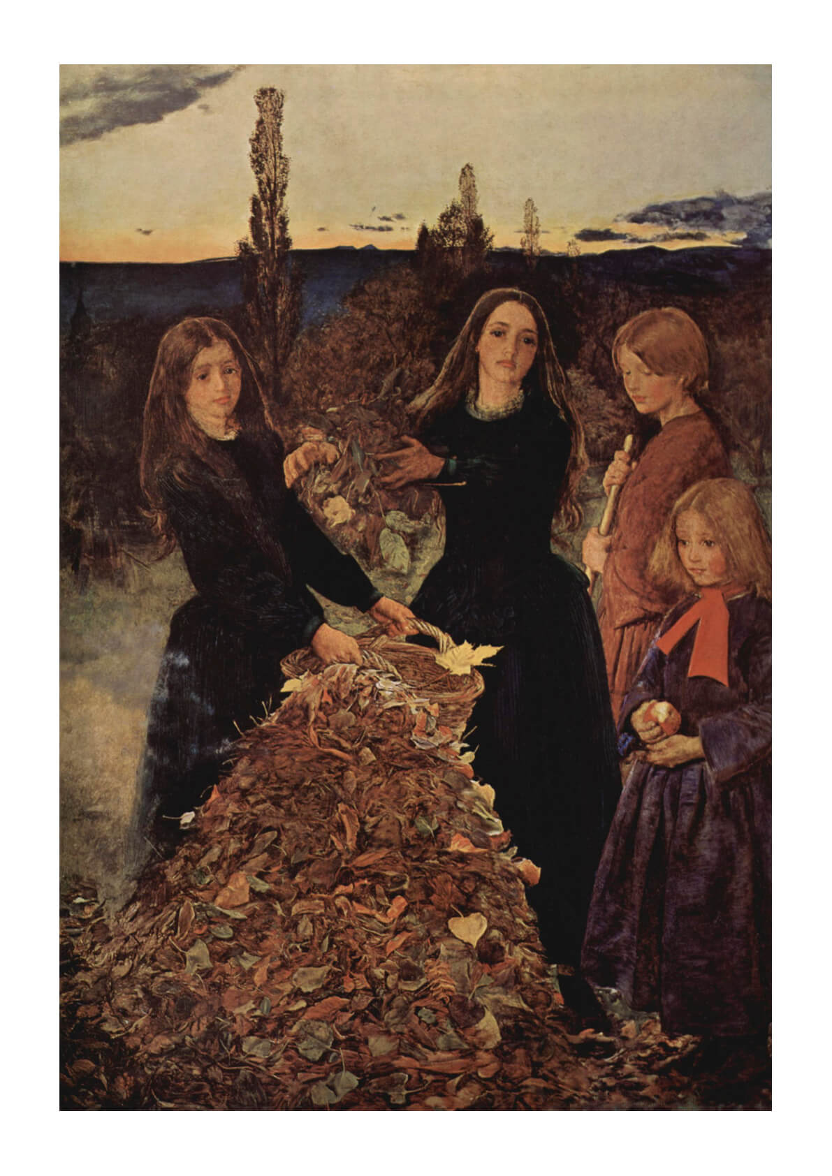John Everett Millais - Girls and Leaves — Spiffing Prints