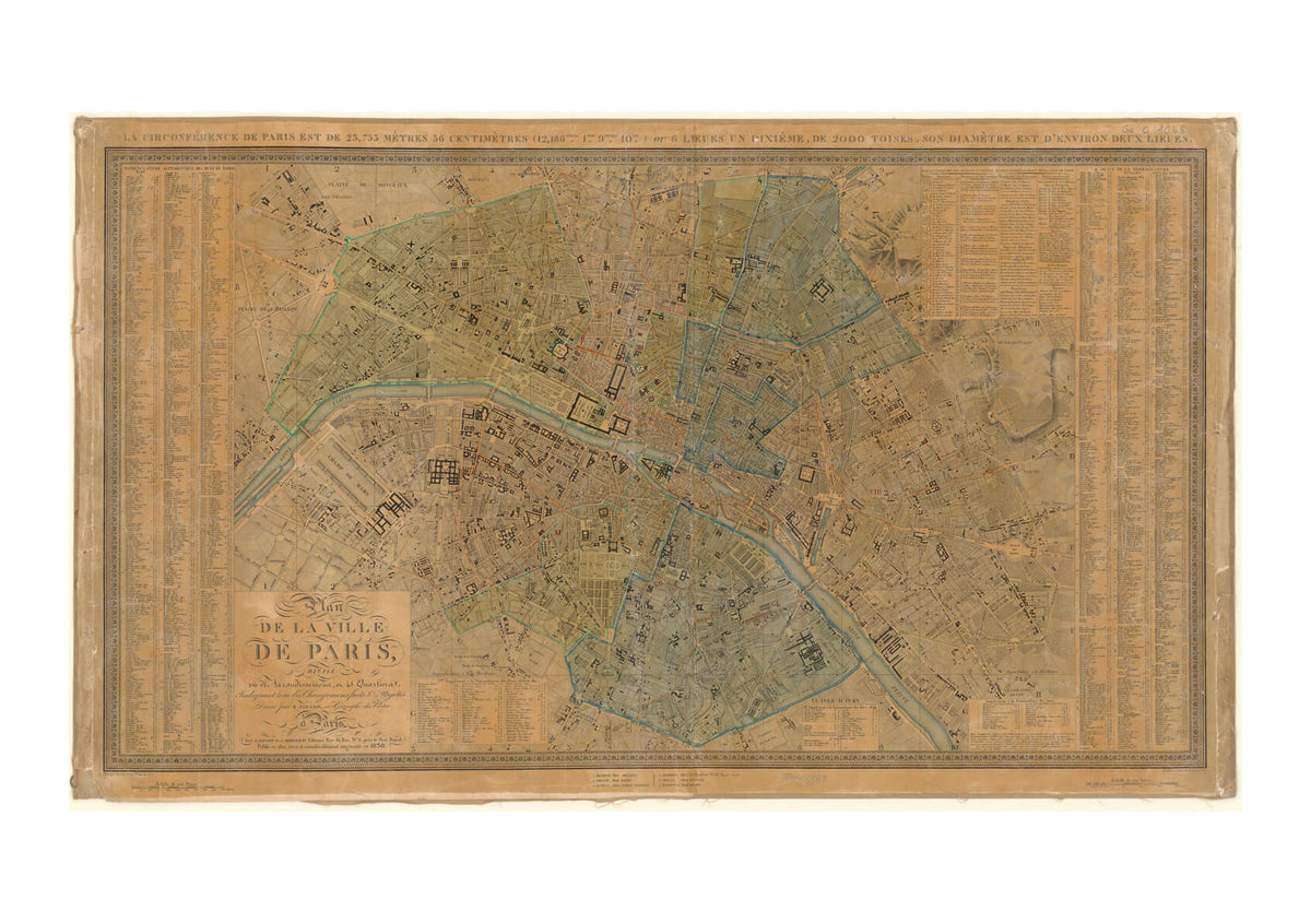 Paris Map Gouijon and Andriveau 1830 — Spiffing Prints
