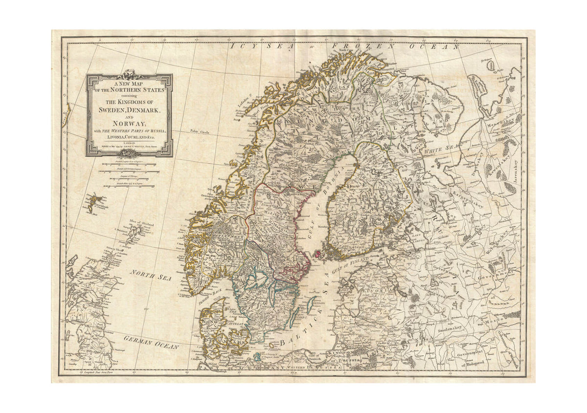 Scandinavia Map Norway, Sweden, Denmark, Finland 1794 — Spiffing Prints