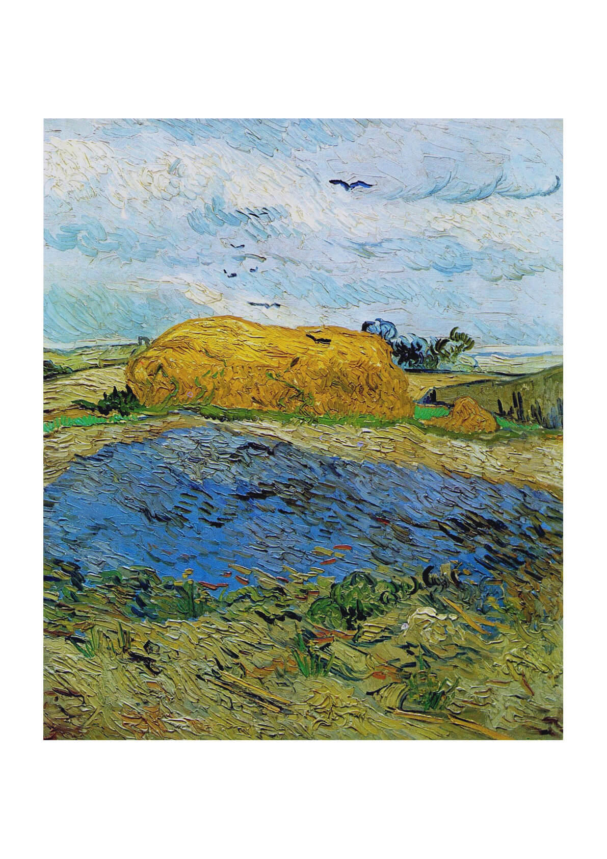 Vincent Van Gogh - Haystack under a Rainy Sky, 1890 — Spiffing Prints