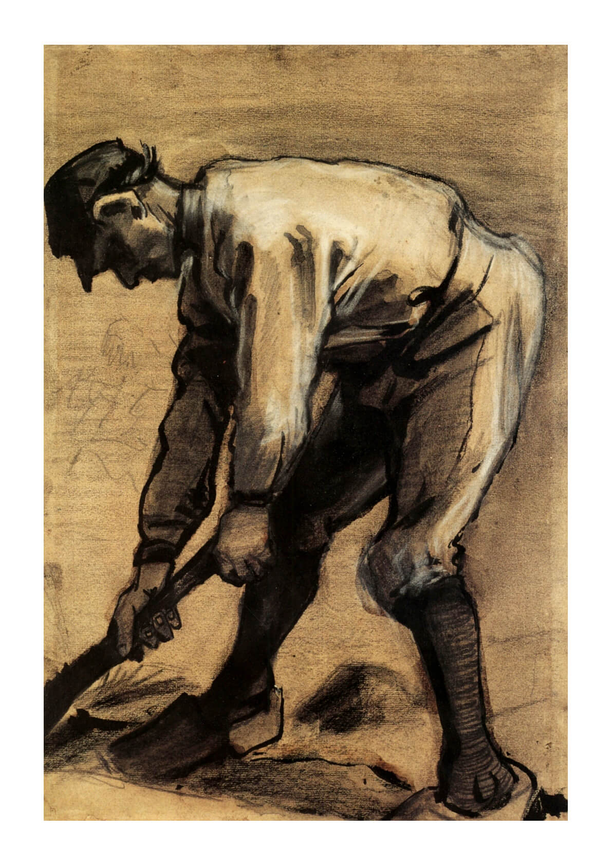 Vincent Van Gogh - Man Breaking Up the Soil, 1883 — Spiffing Prints