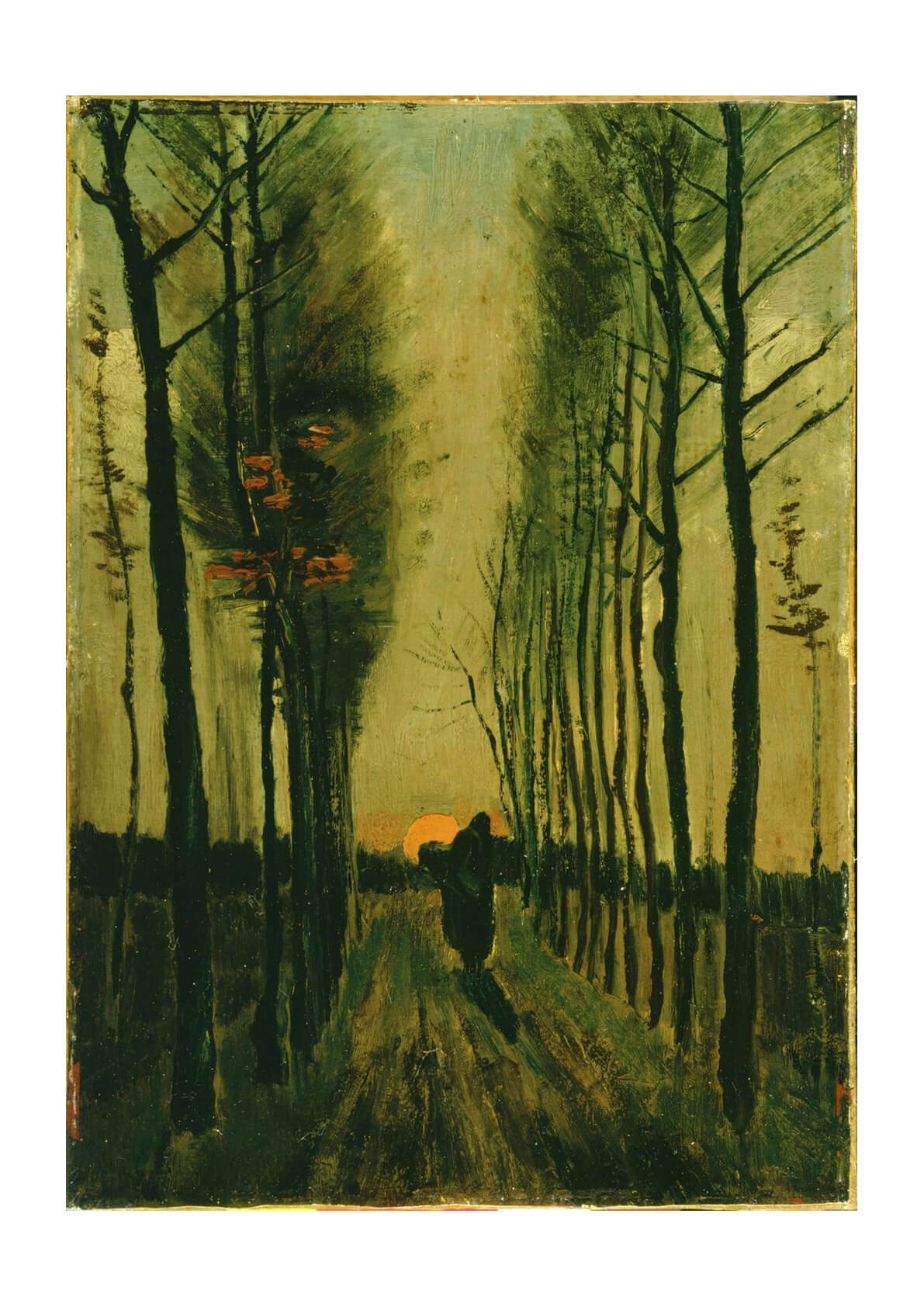 Vincent Van Gogh Lane of Poplars at Sunset, 1887 — Spiffing Prints