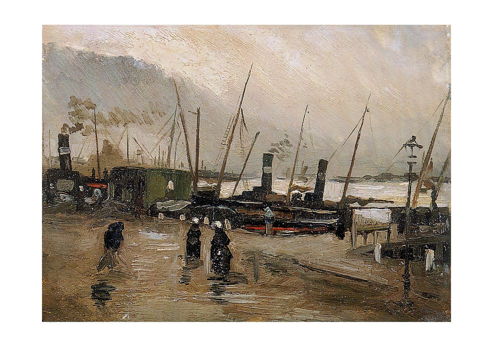 Vincent Van Gogh Quayside with Ships in Antwerp, 1885 — Spiffing Prints