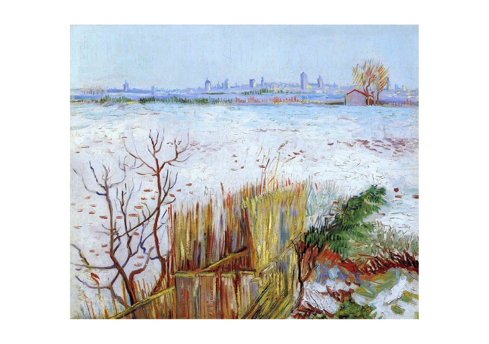Vincent Van Gogh Snowy Landscape with Arles in the Background, 1888 ...